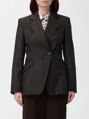 Max Mara Double-breasted Wool Blazer With Lapel Collar And Flap Pockets - Brown