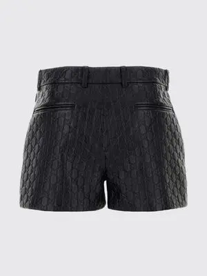 Gucci Gg Monogram Lambskin Leather Shorts - Blue