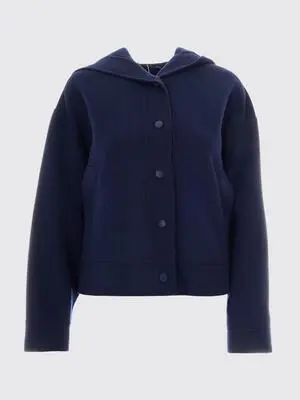 Max Mara Wool Blend Hooded Jacket - Blue