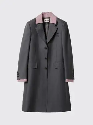 Miu Miu Wool Coat With Striped Trims