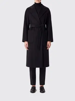 Max Mara Long Robe Coat In Pure Cashmere With Waist Belt - Brown