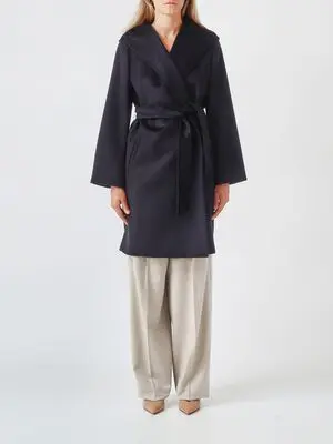 Max Mara Belted Wool Coat - Blue