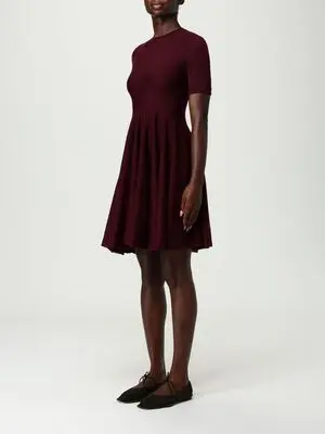 ALAIA Alaia Burgundy Cotton Knit Dress