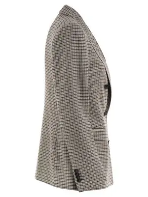 Tagliatore Double-breasted Wool-blend Houndstooth Blazer