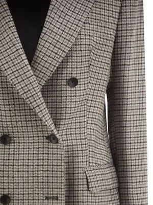 Tagliatore Double-breasted Wool-blend Houndstooth Blazer