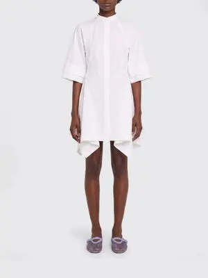 ALAIA Alaia Asymmetric Cotton Chemisier Dress - White