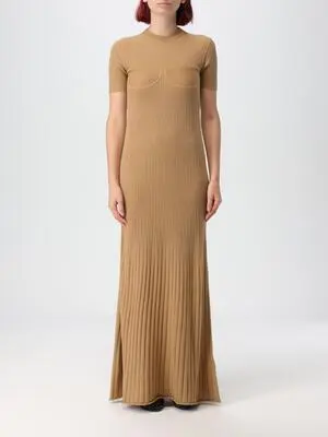 Max Mara Ribbed Knit Maxi Dress - Cream