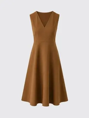 Max Mara Sleeveless V-neck Dress - Brown