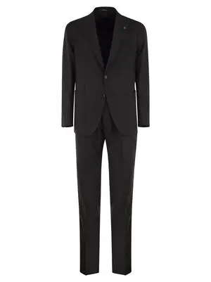 Tagliatore Single-breasted Virgin Wool Suit - Black