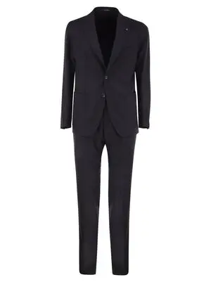 Tagliatore Single-breasted Virgin Wool Suit - Blue