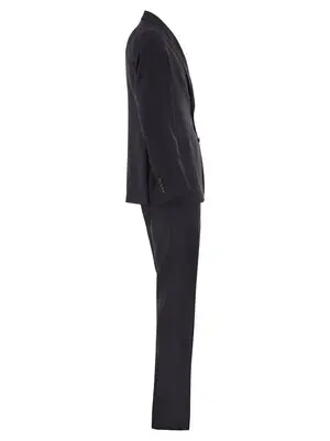 Tagliatore Single-breasted Virgin Wool Suit - Blue
