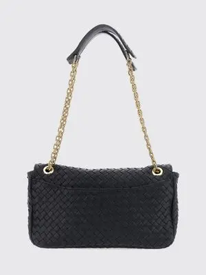 Bottega Veneta Madison Shoulder Bag In Intrecciato Leather With Chain Strap - Black