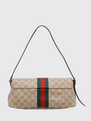 Gucci Madison Monogram Jacquard Shoulder Bag With Web Stripe - Cream