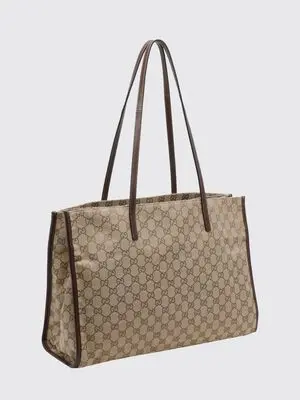 Gucci Monogram Jacquard Shoulder Bag With Double Leather Handle