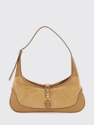 Gucci Jackie Slim Shoulder Bag In Grained Leather With Piston Lock - Cream