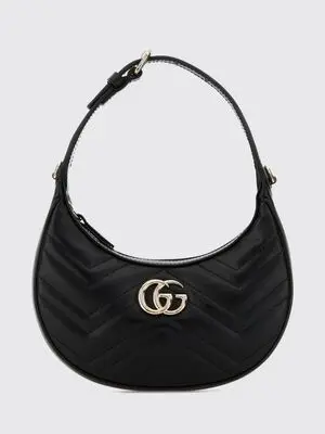Gucci Gg Marmont Chevron Quilted Nappa Bag - Black