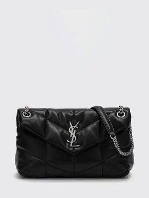 Saint Laurent Puffer Bag In Chevron Quilted Nappa Leather - Black