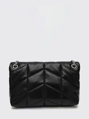 Saint Laurent Puffer Bag In Chevron Quilted Nappa Leather - Black