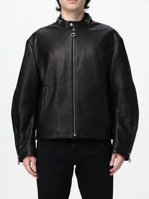 Gucci Two-tone Leather Biker Jacket With Zipped Cuffs And Slit Pockets