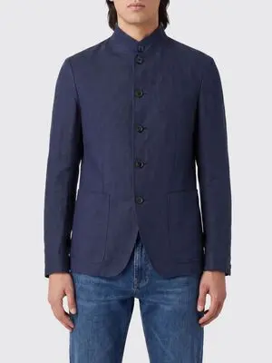 Zegna Linen Jacket With Mandarin Collar