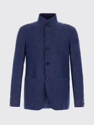 Zegna Linen Jacket With Mandarin Collar