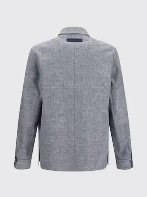 Zegna Wool Blend Shirt Jacket With Patch Pockets