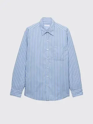 Prada Striped Cotton Poplin Shirt - Blue