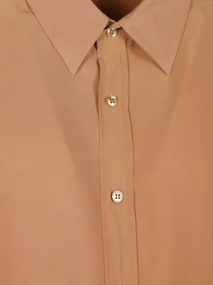Saint Laurent Pure Silk Shirt With Classic Collar And Curved Hem