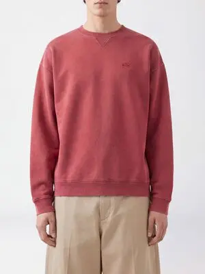 Loewe Crewneck Jumper In Cotton With Tone-on-tone Embroidered Anagram - Red