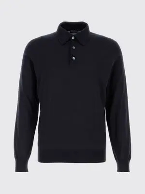 Zegna Cashmere And Silk Long-sleeved Knit Polo