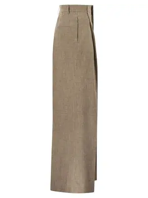 FAY Regular Fit Trousers In Micro-check Cotton And Linen