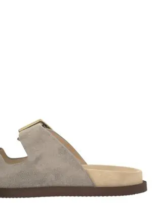 Brunello Cucinelli Urban Slides In Washed Suede