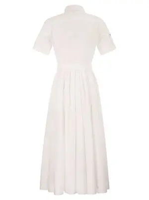 FAY Stretch Cotton Poplin Shirt Dress - White