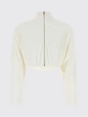 ALAIA Alaia Viscose Blend Crop Bomber Jacket With Zip