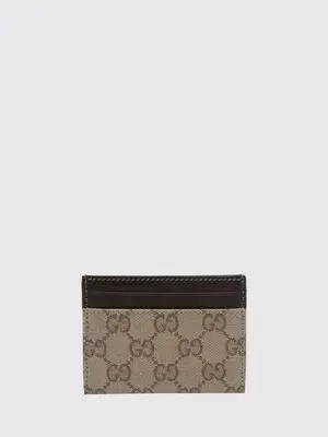 Gucci Essence Gg Monogram Jacquard Fabric Flat Card Holder - Brown