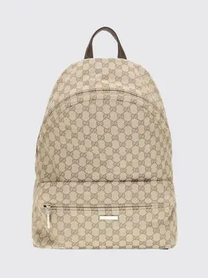 Gucci Gg Monogram Jacquard Fabric Backpack With Padded Straps - Cream