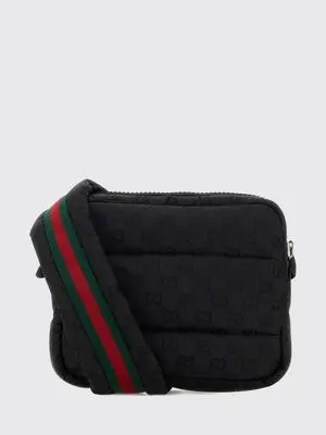 Gucci Gg Motif Quilted Nylon Crossbody Bag With Logo Strap