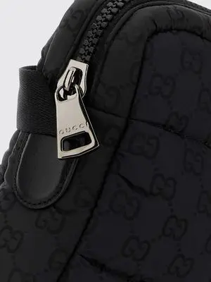 Gucci Gg Motif Quilted Nylon Crossbody Bag With Logo Strap