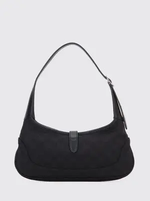 Gucci Jackie Slim Gg Monogram Jacquard Fabric Shoulder Bag - Black
