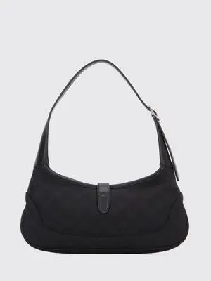 Gucci Jackie Slim Gg Monogram Jacquard Fabric Shoulder Bag - Black