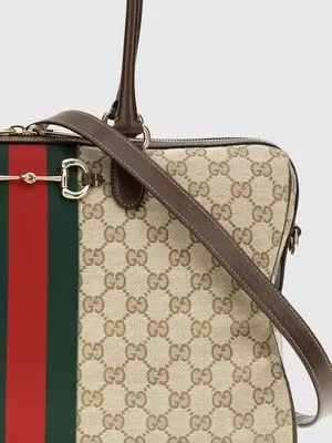 Gucci Large Gg Jacquard Fabric Shoulder Bag With Horsebit Detail