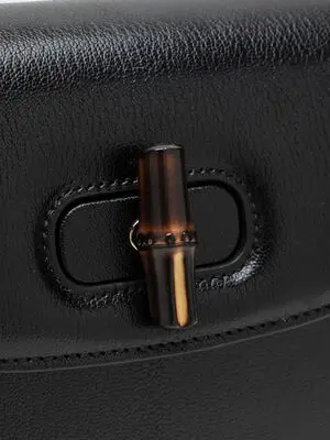 Gucci Bamboo Small Goat Leather Shoulder Bag With Turn-lock Closure