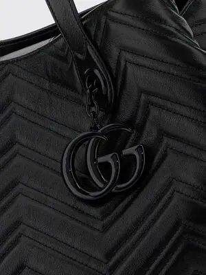 Gucci Gg Marmont Matelassé Nappa Chevron Shoulder Bag - Black