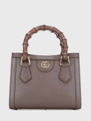 Gucci Gucci Women Gucci Diana Mini Smooth Leather Top Handle Bag With Bamboo Handles Brown