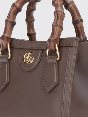Gucci Diana Mini Smooth Leather Top Handle Bag With Bamboo Handles - Brown