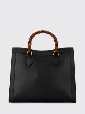 Gucci Diana Grained Leather Tote Bag With Bamboo Handles - Black
