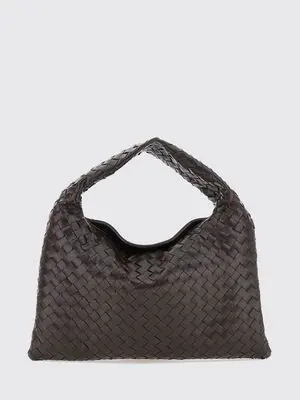 Bottega Veneta Hop Intrecciato Calfskin Shoulder Bag With Woven Handle - Brown