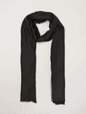 Max Mara Jacquard Monogram Wool And Silk Stole With Fringes