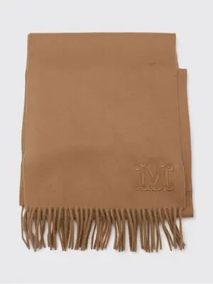 Max Mara Dalia Monogram Pure Cashmere Scarf With Fringed Edges - Brown