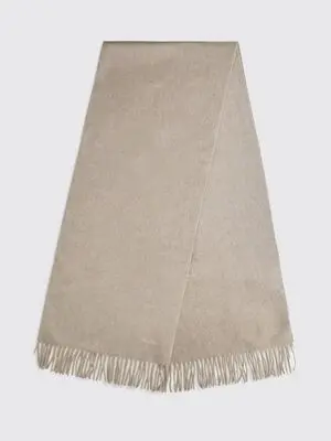 Max Mara Beige Pure Cashmere Scarf With Fringe Trim - Cream